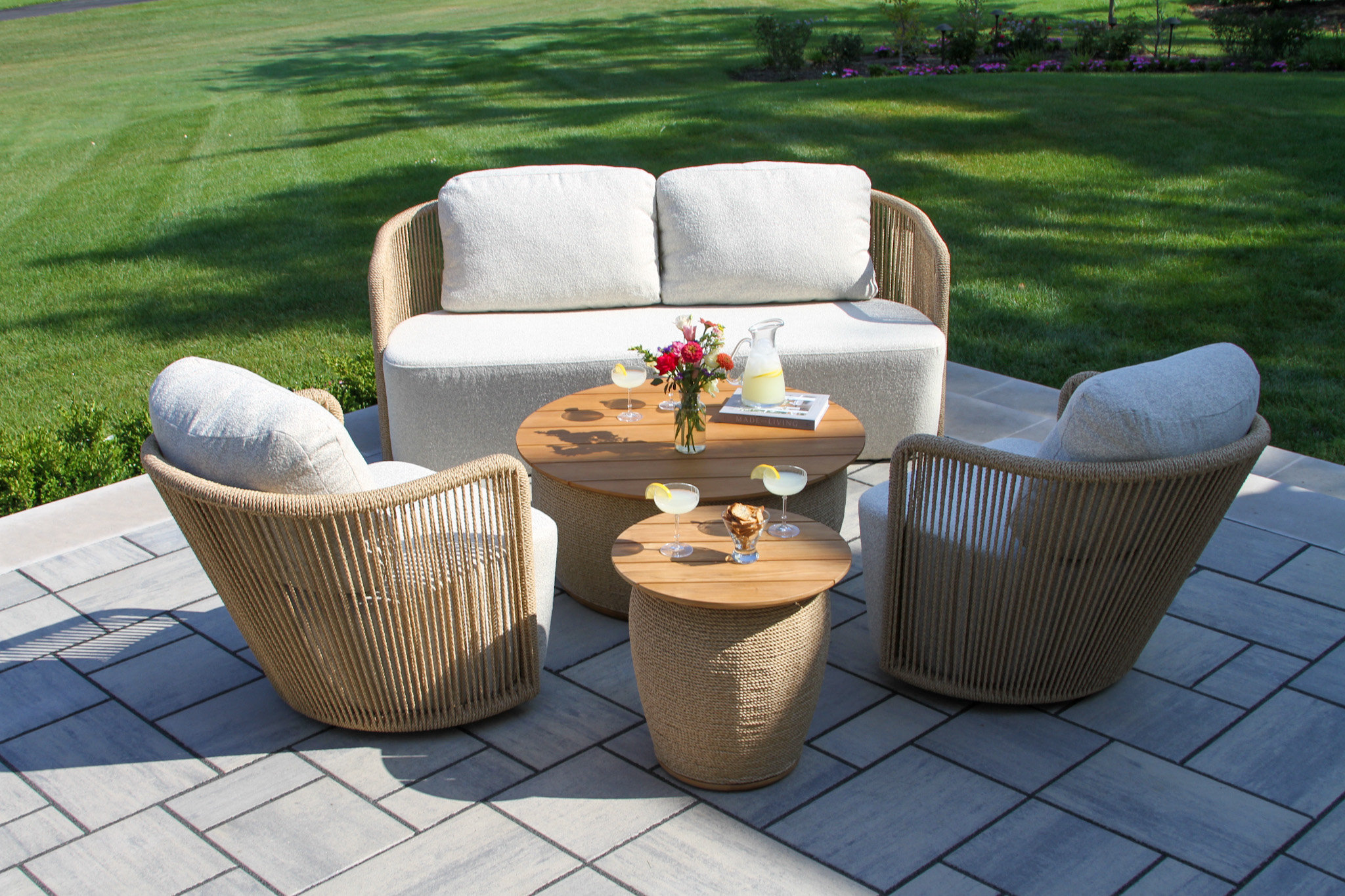 Joss & Main 5-piece Cable Wicker And Reticulated Foam Seating Group ...