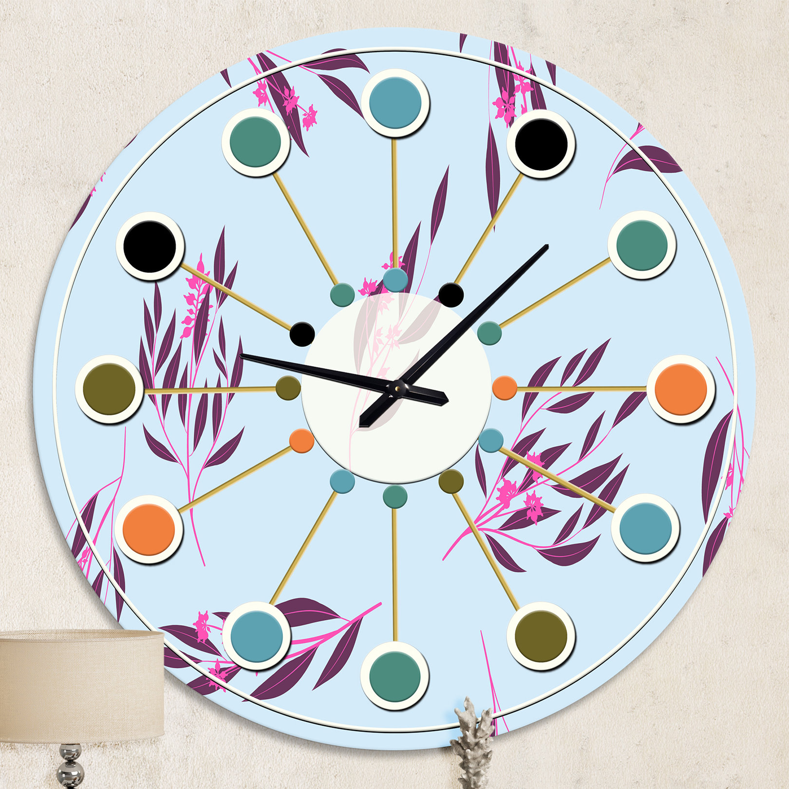 East Urban Home Bright Eucalyptus Floral Pattern I - Mid-Century Modern ...