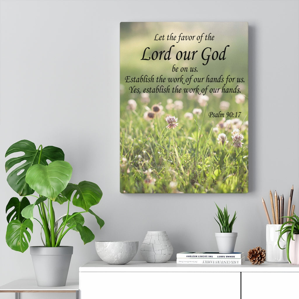 Trinx Scripture Canvas Favour Of God Psalm 90:17 Christian Wall Art ...
