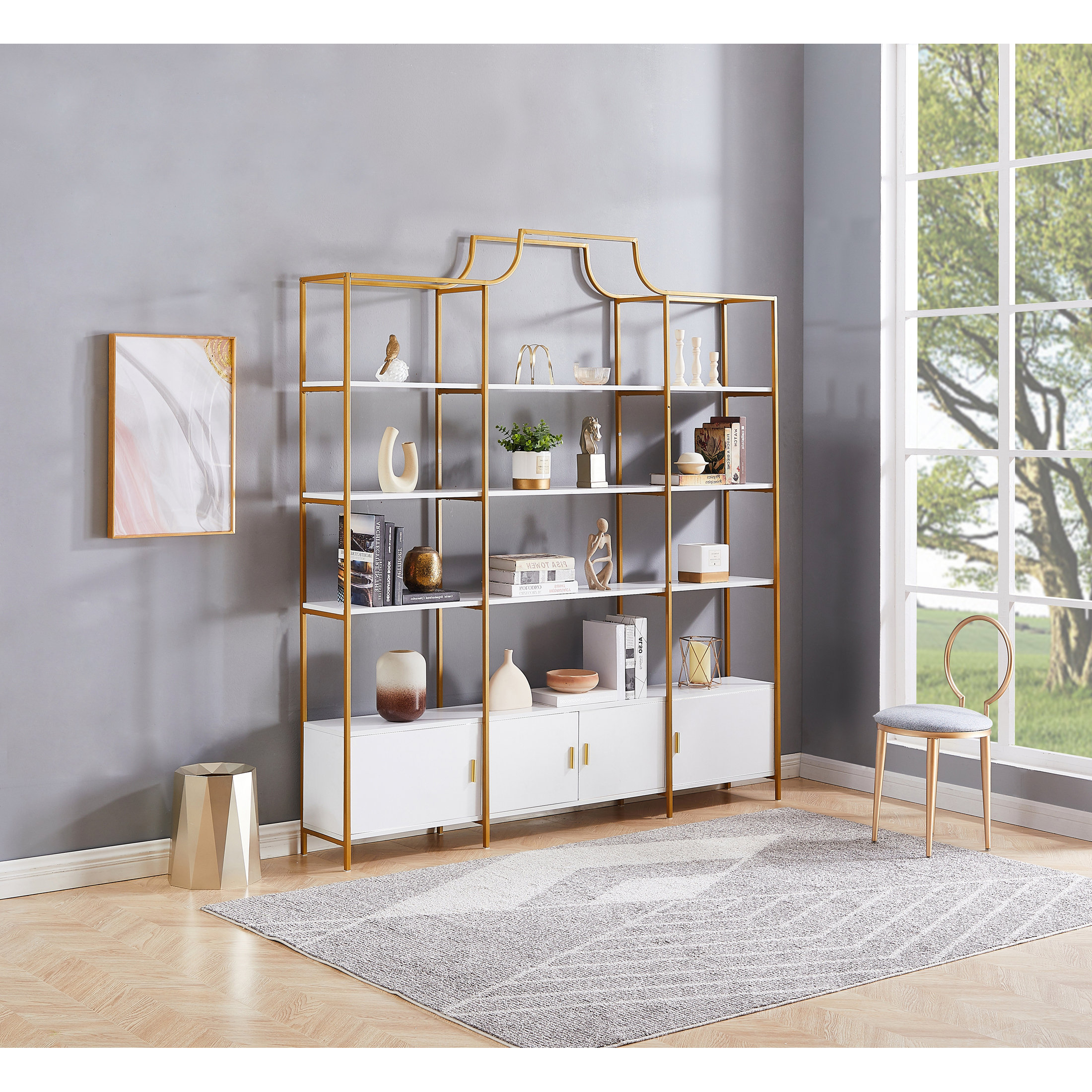 Mercer41 Naiesha 4 Tiers Home Office Bookcase Bookshelf, Storage ...