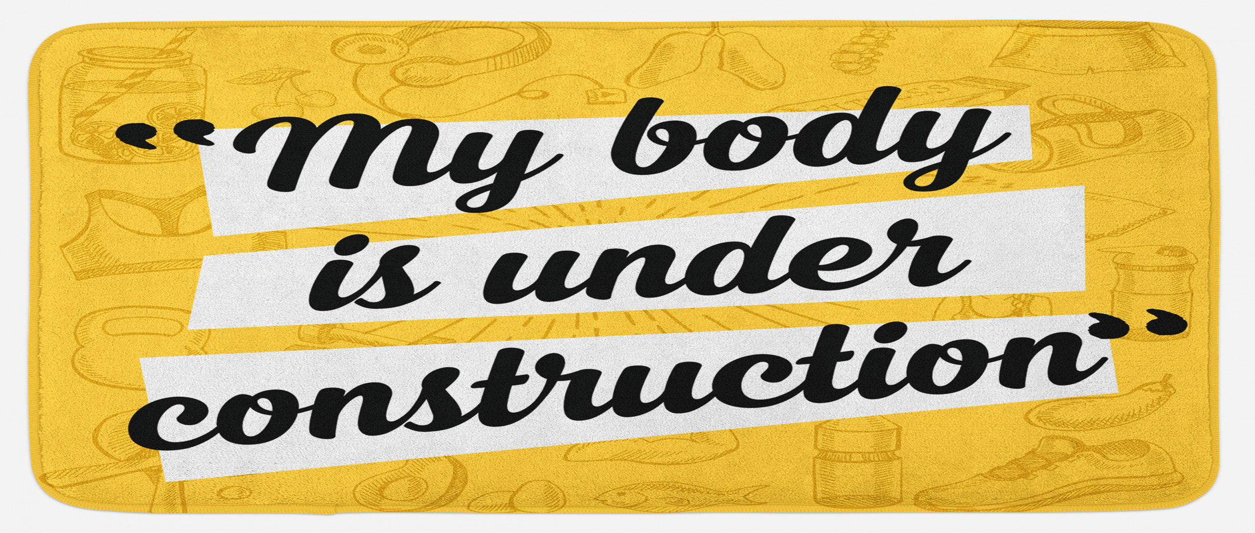 East Urban Home My Body In Under Construction Hand Drawn Text Sports ...