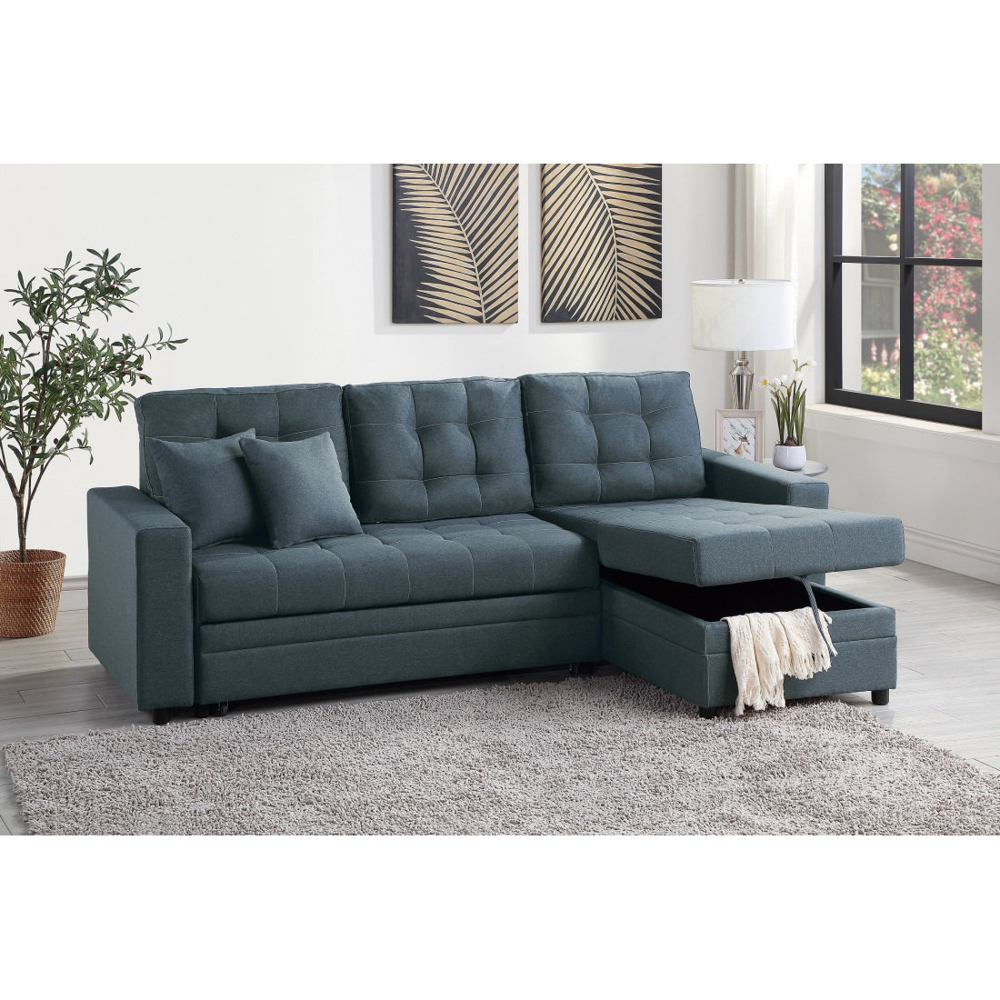 Latitude Run® Modern Sofa Convertible Sectional Pull Out Bed Sofa ...