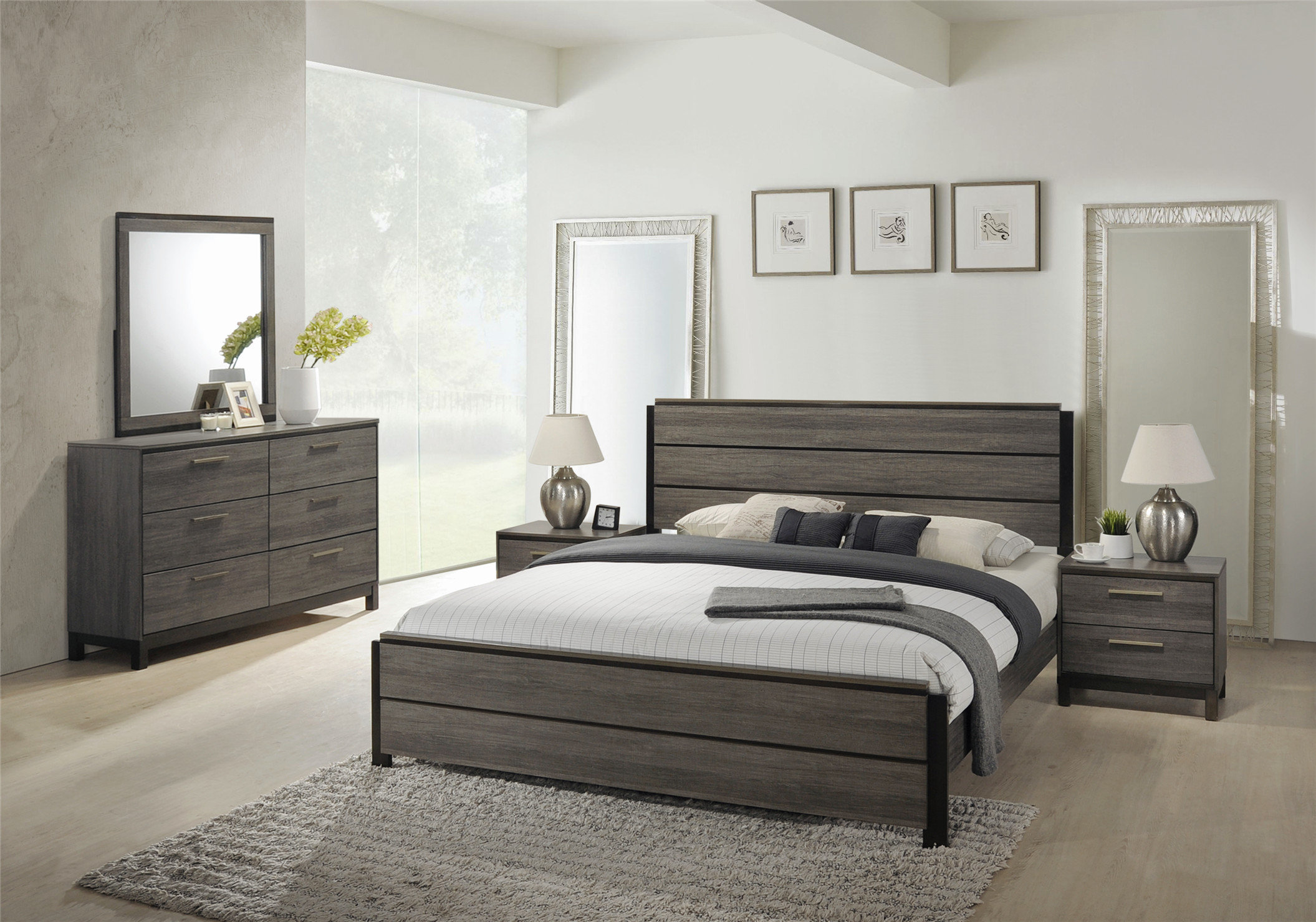 17 Stories Exquisite Antique Grey Bedroom Set for Dreamy Interiors ...