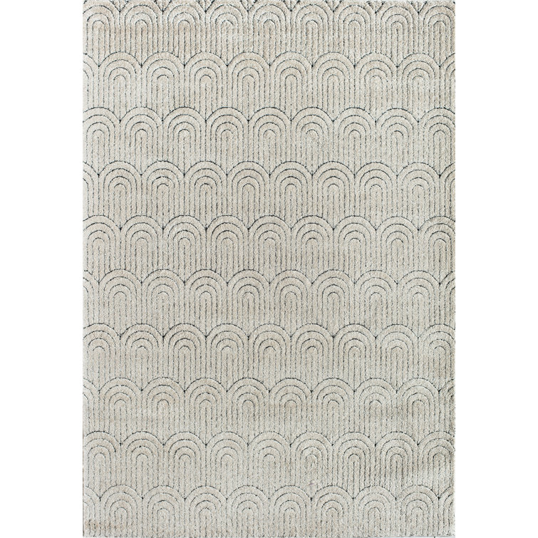 CosmoLiving by Cosmopolitan Chevron Machine Woven Ivory Area Rug ...