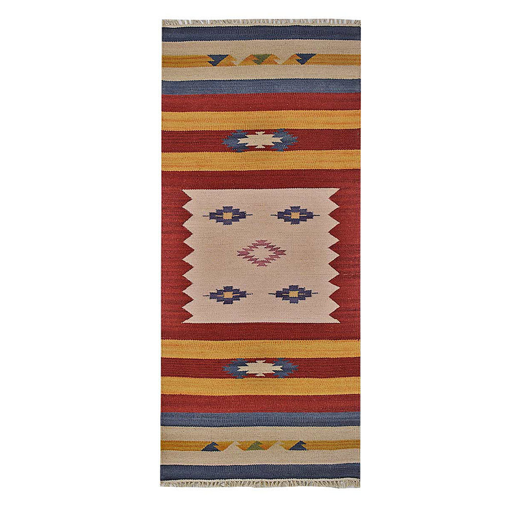 Union Rustic Manns HAND WOVEN FLAT WEAVE KILIM WOOL ECO-FRIENDLY AREA ...