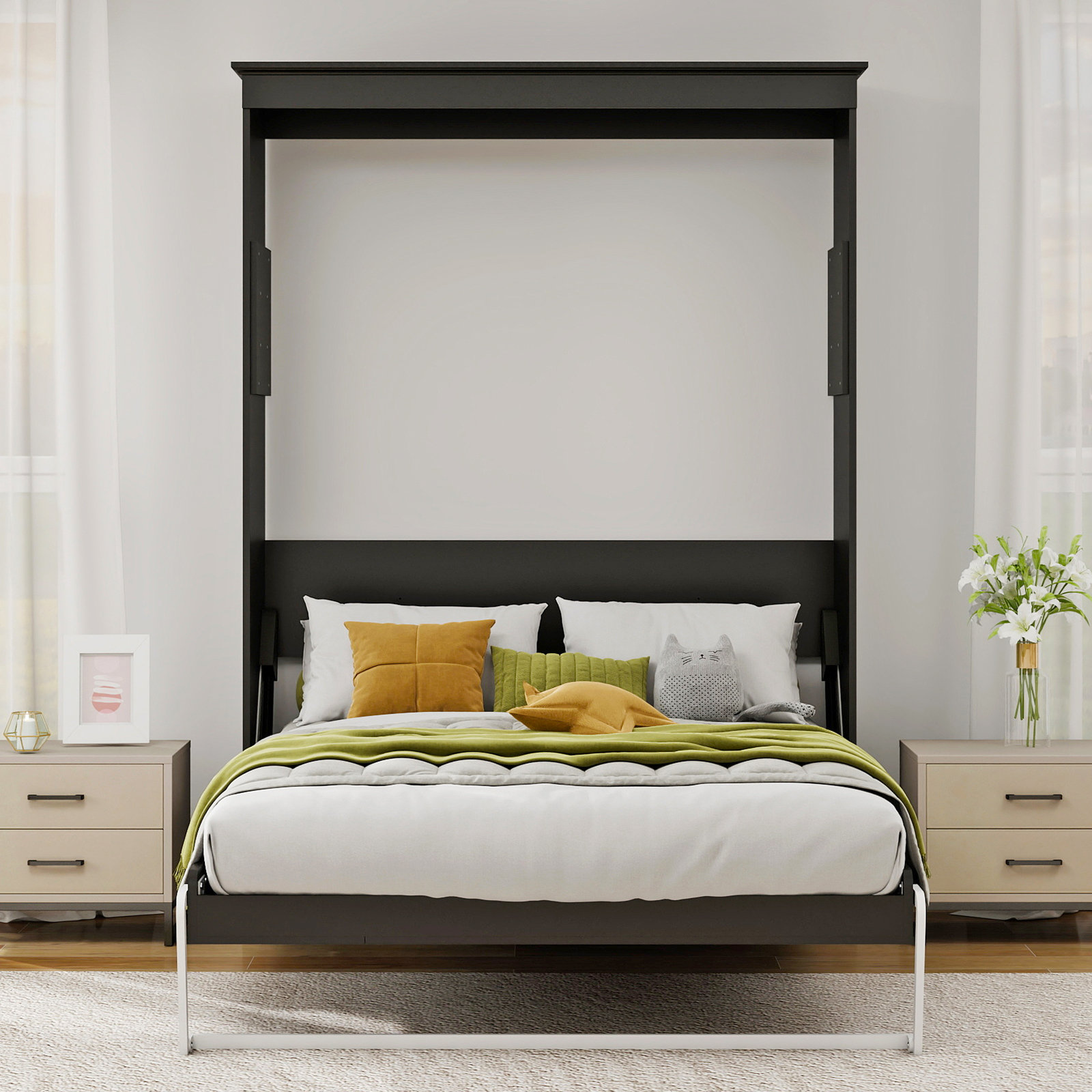 Lark Manor™ Full Size Murphy Bed Space-Saving Wall Bed, Modern Wall ...