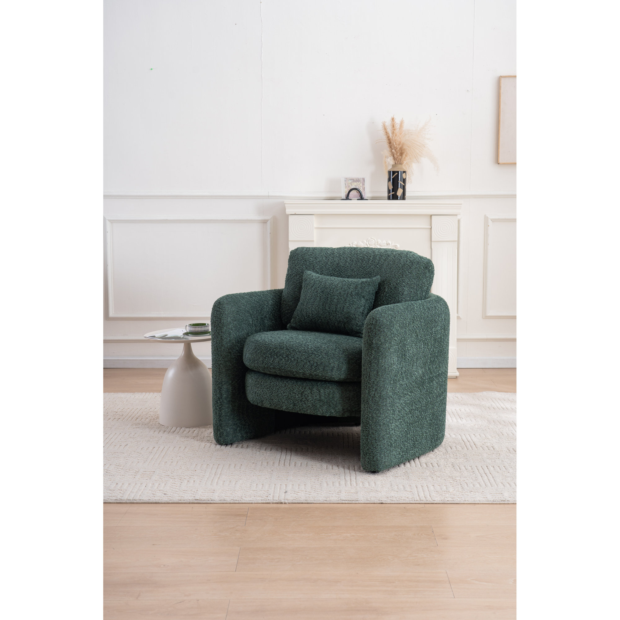 Hokku Designs Compact Space-saving Chair Chenille Modern Green Dining ...