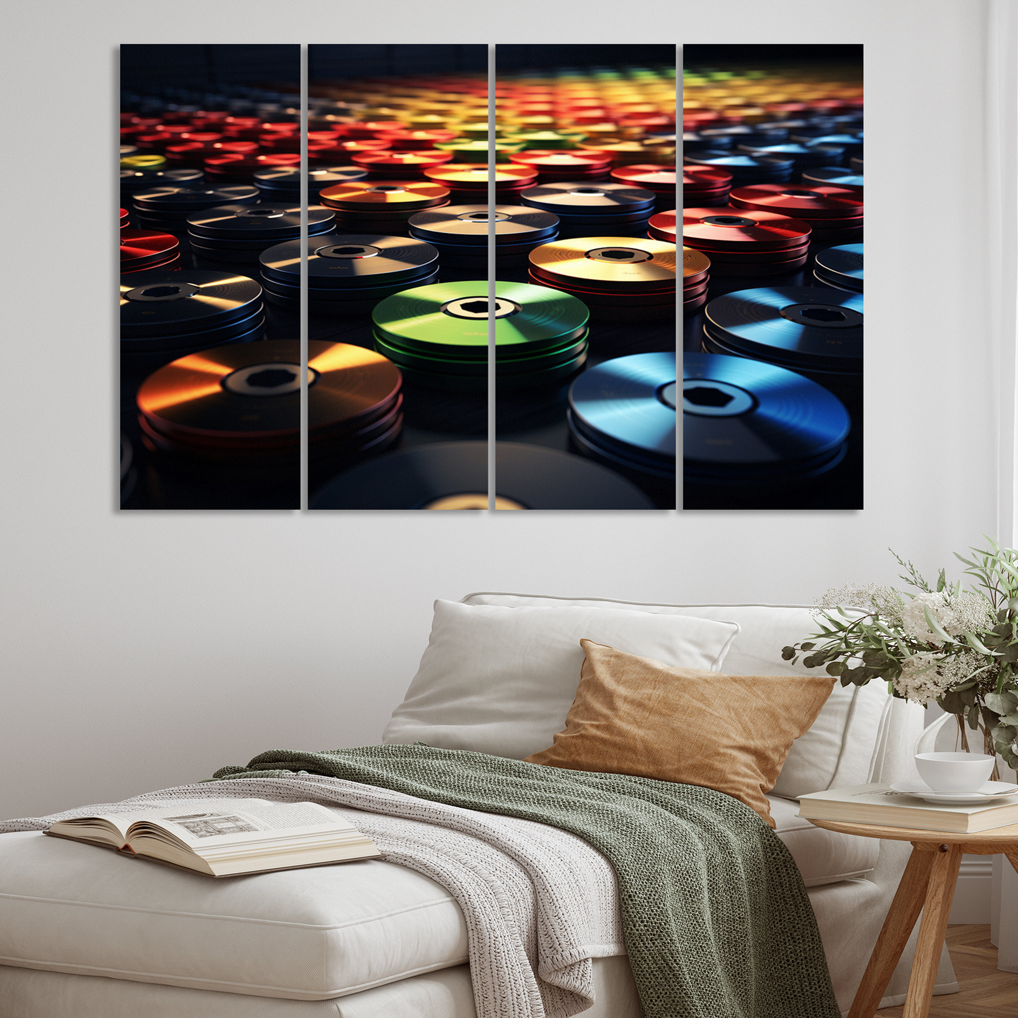 Design Art Discs Photography View I - Music Wall Decor - 4 Panels | Wayfair