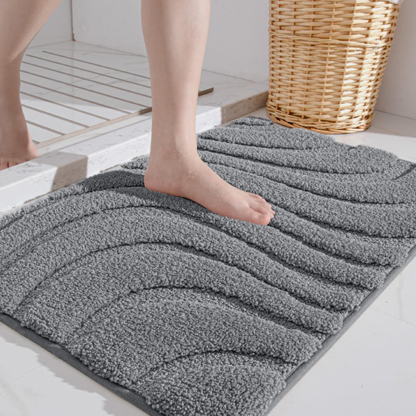 Ebern Designs Gagetown Microfiber Bath Rug with Non-Slip Backing ...