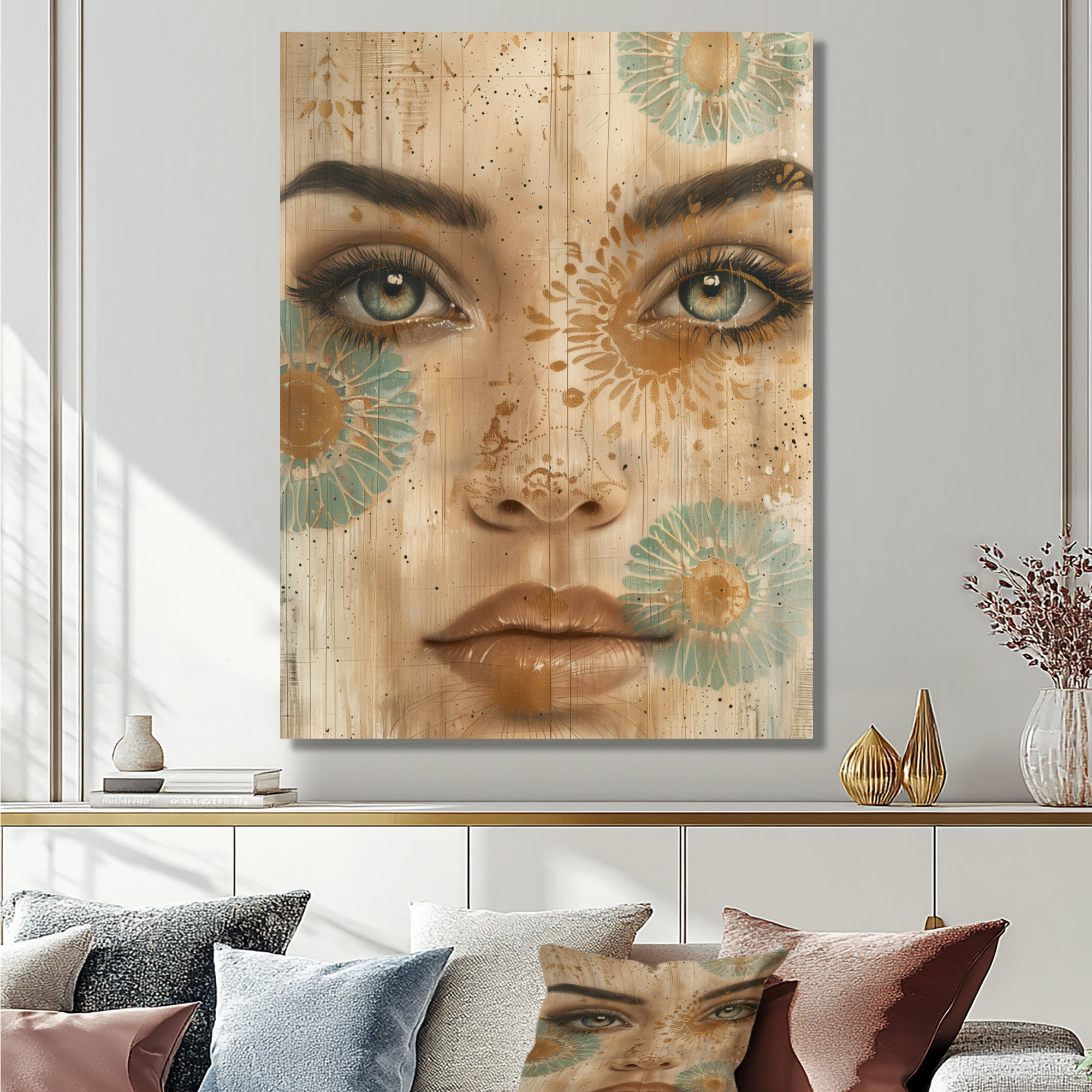 Lark Manor™ Green And Brown Zen Boho Woman Portrait III - Woman Boho ...