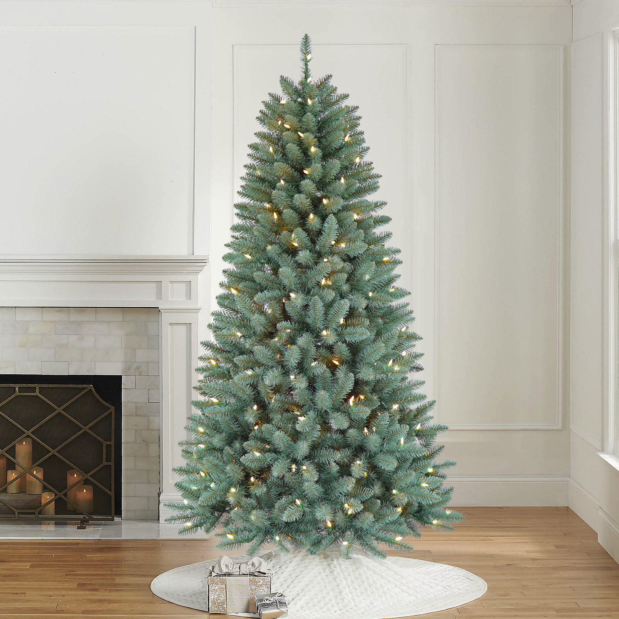 The Holiday Aisle® Pre-lit Blue Spruce Artificial Christmas Tree With ...
