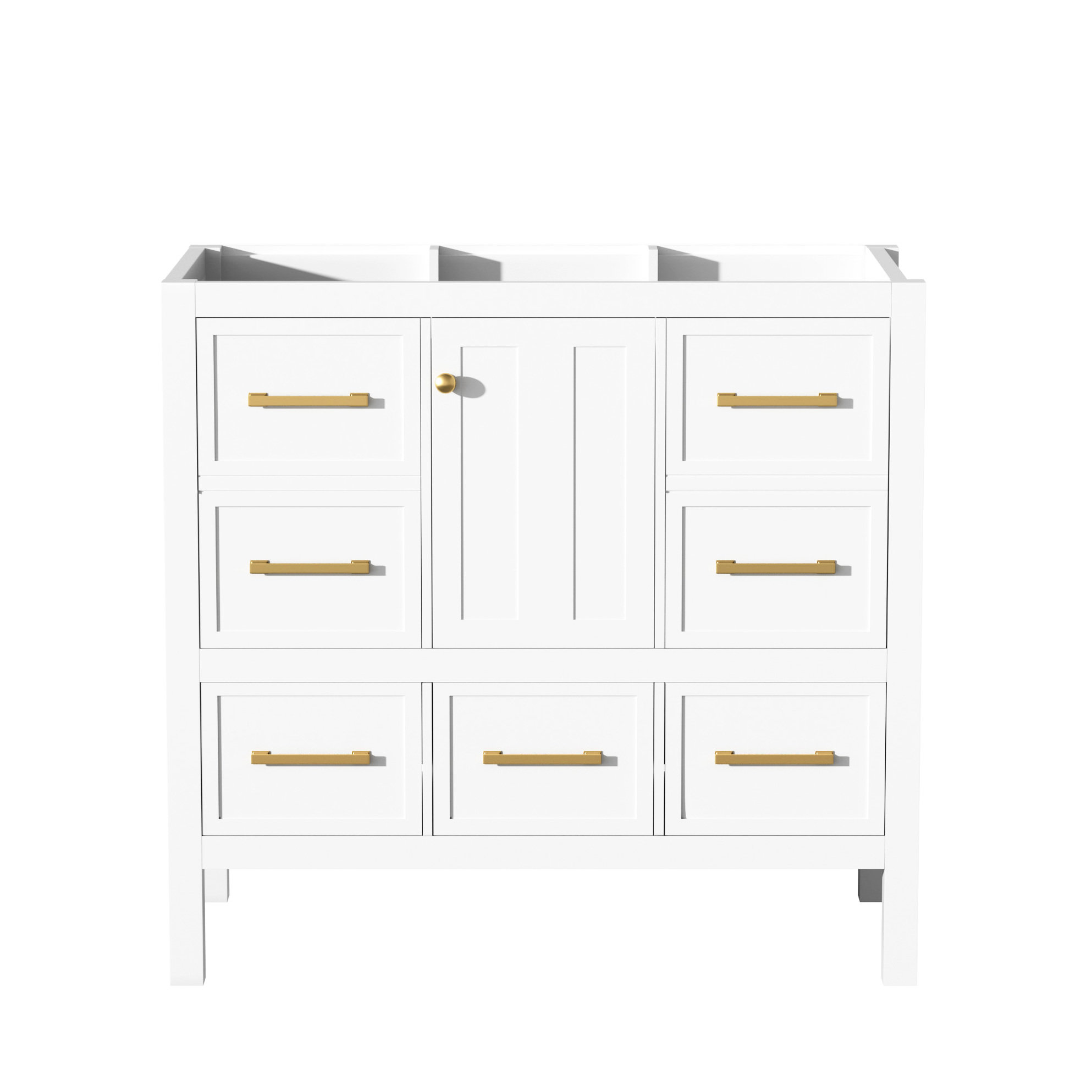 Ebern Designs Bathroom Storage Vanity 36'', Frame, , 5 Drawers, Soft ...