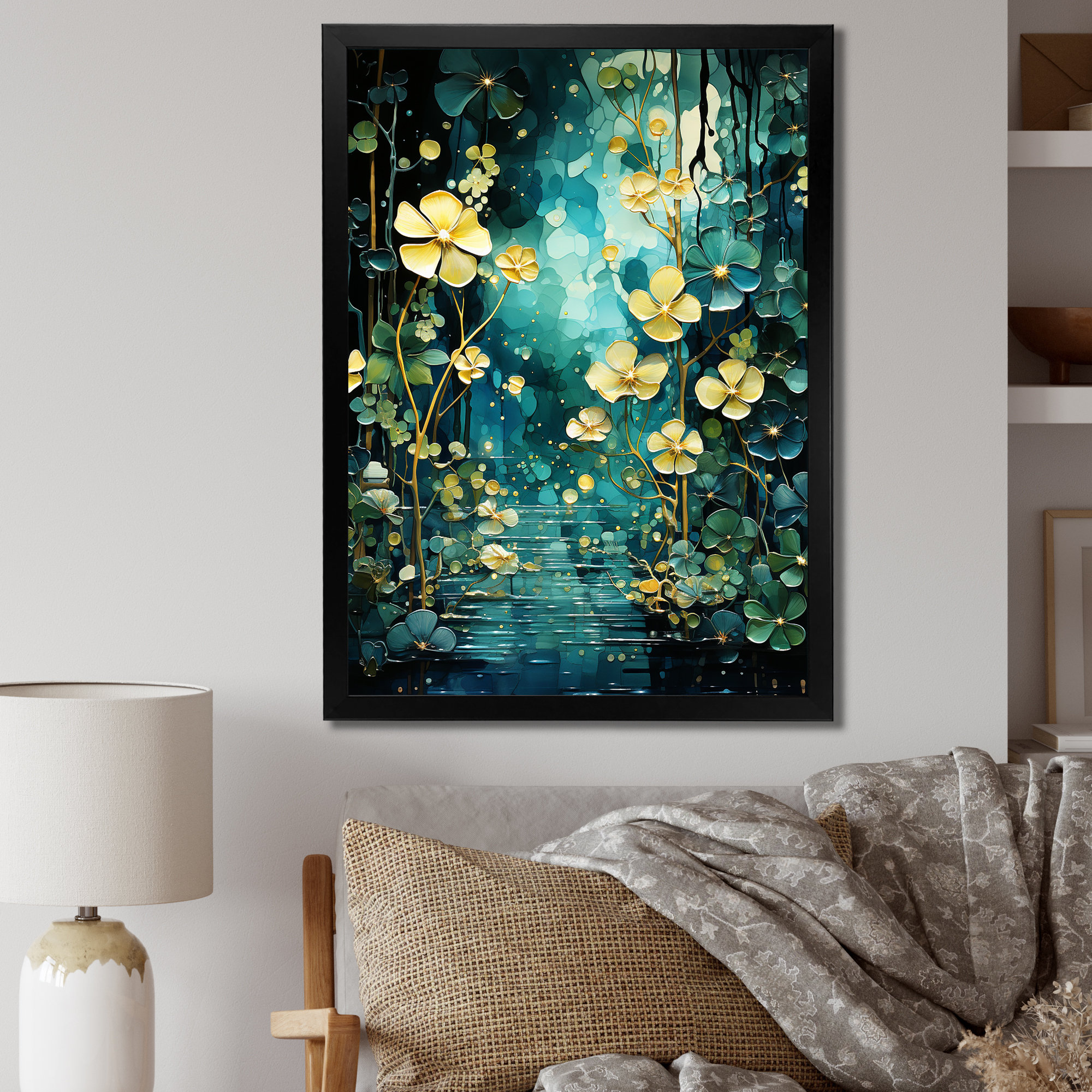 Mercer41 Abstract Forest River Pulse III - Landscape Lake River Wall ...