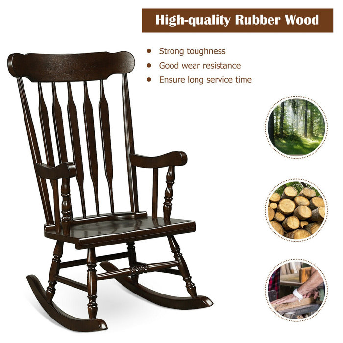 Alcott Hill® Rockhampton Solid Wood Rocking Chair & Reviews | Wayfair