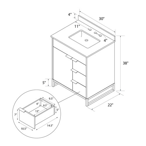 CosmoLiving by Cosmopolitan Leona 30” Bathroom Vanity & Reviews | Wayfair