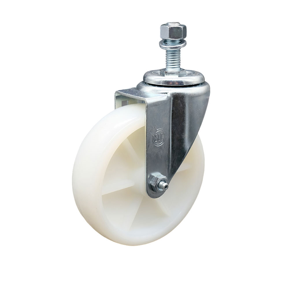 Service Caster 5 Inch SS Nylon Wheel Swivel 12mm Threaded Stem Caster ...