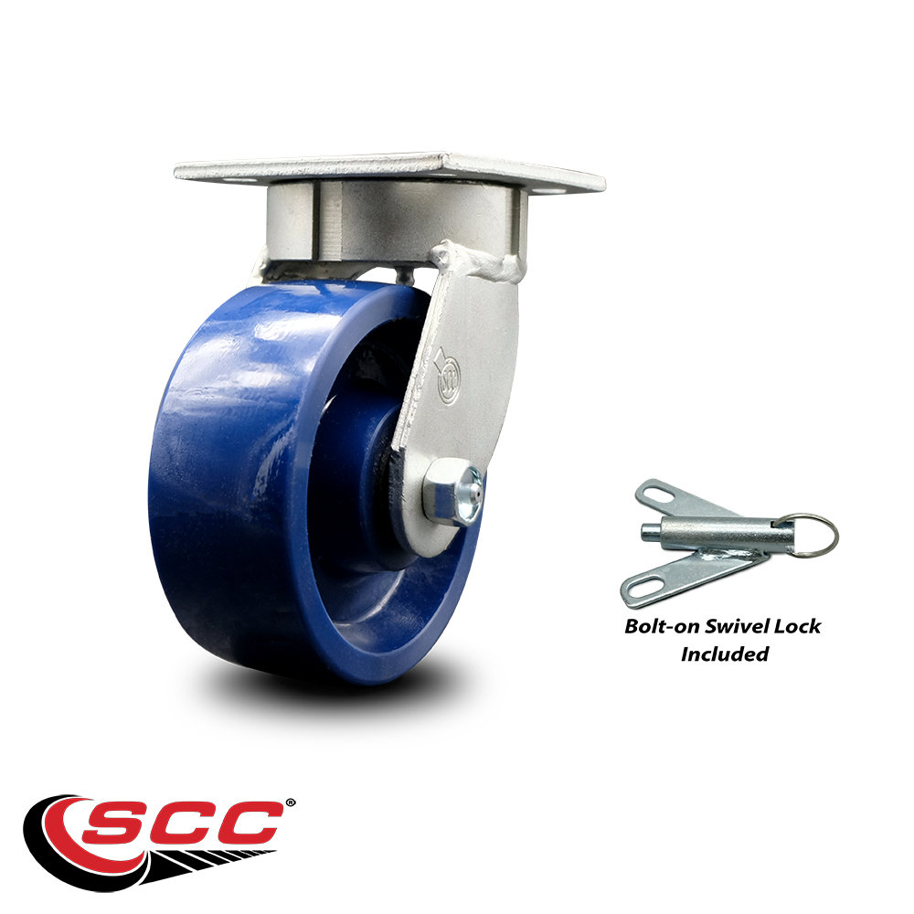 Service Caster 5 Inch Kingpinless Solid Poly Wheel Swivel Caster with ...