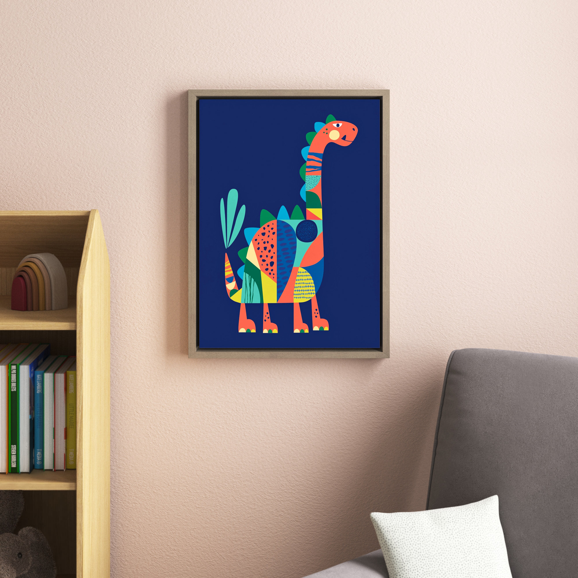Viv + Rae Briella " Mid Century Modern Dino Blue " by Rachel Lee | Wayfair