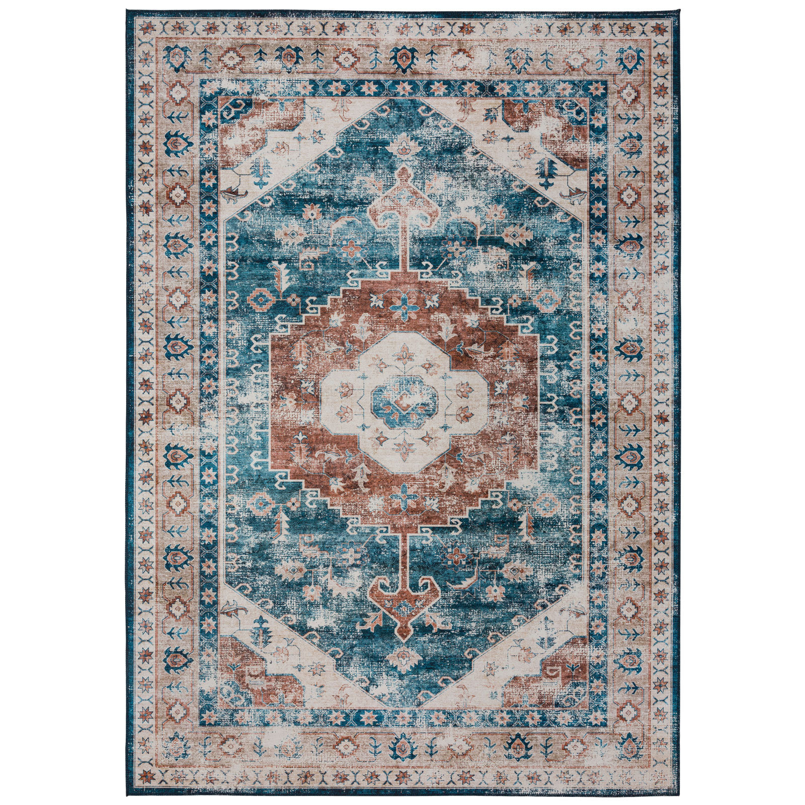 DECOMALL ARIEL Vintage Persian Area Rugs Blue | Wayfair