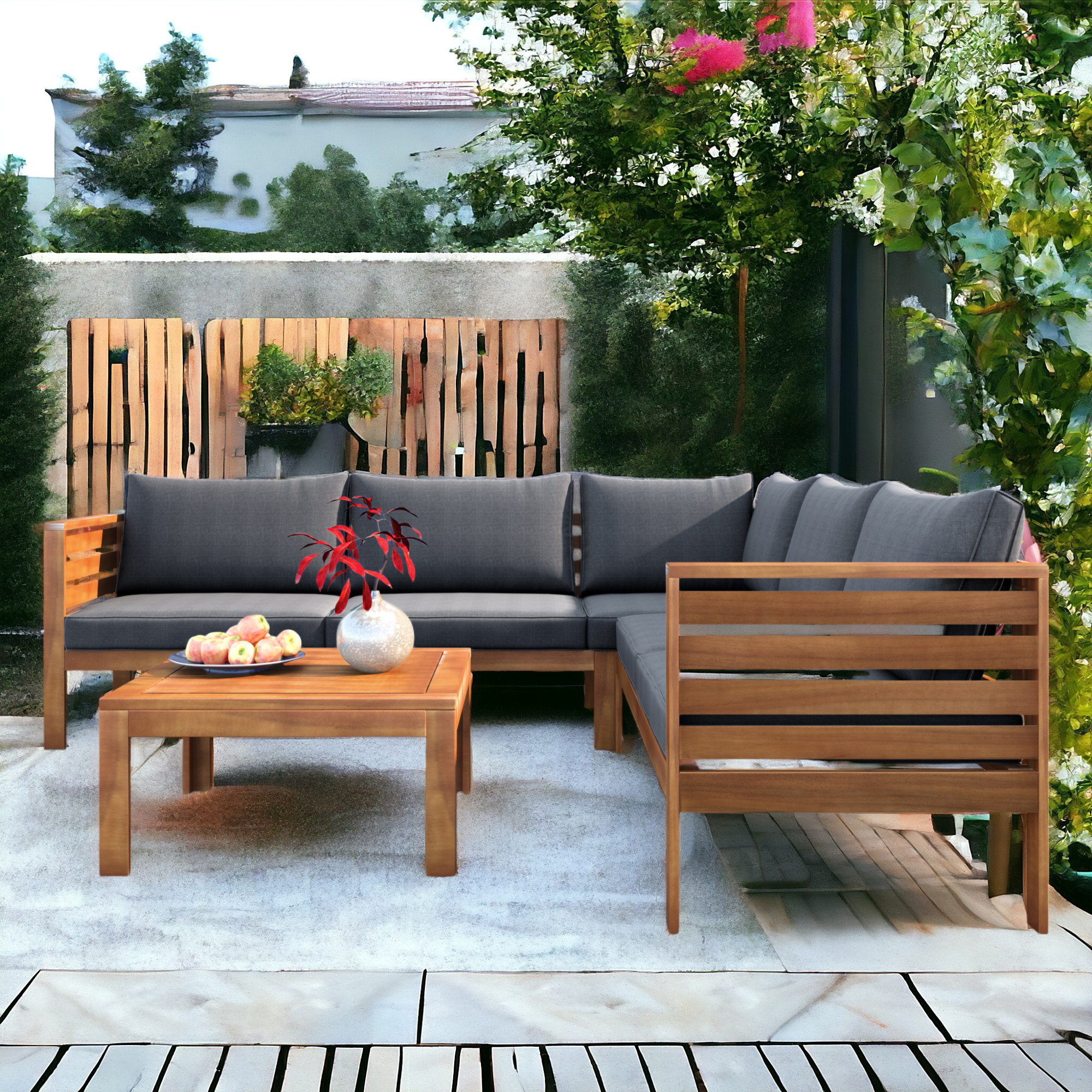 Latitude Run® 4 - Person Outdoor Seating Group with Cushions | Wayfair