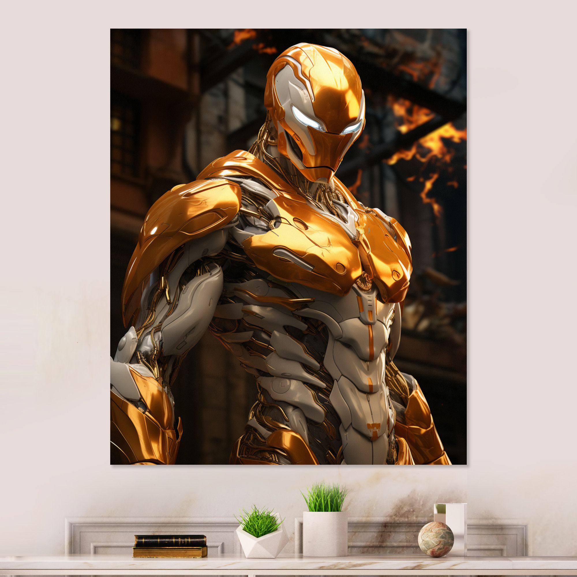 DesignArt Superhero Robot II On Metal | Wayfair