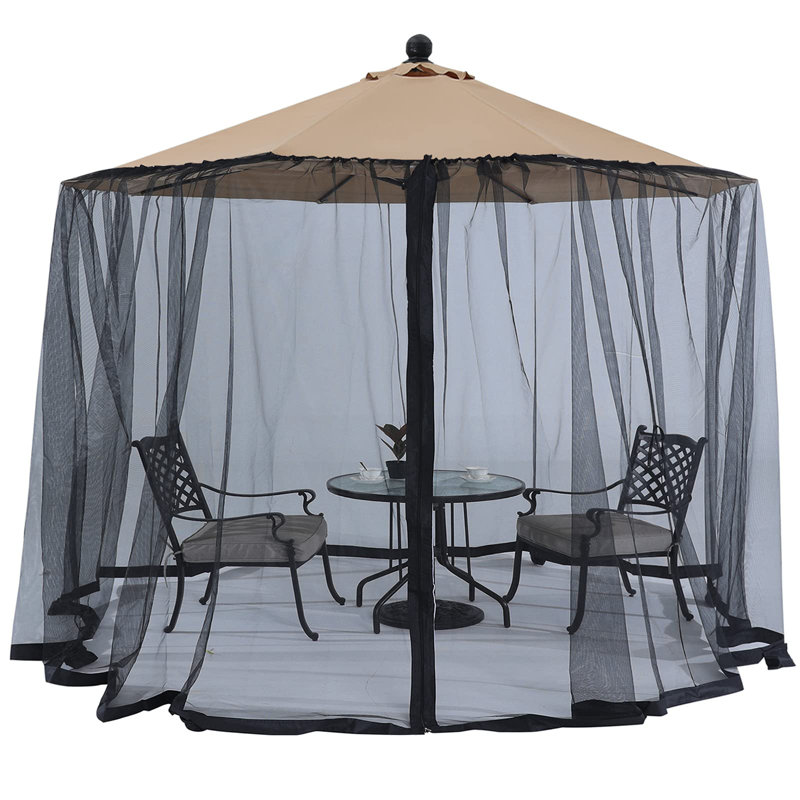 Arlmont & Co. Othe 7.5-11 ft Patio Umbrella Mosquito Net Screen Mesh ...
