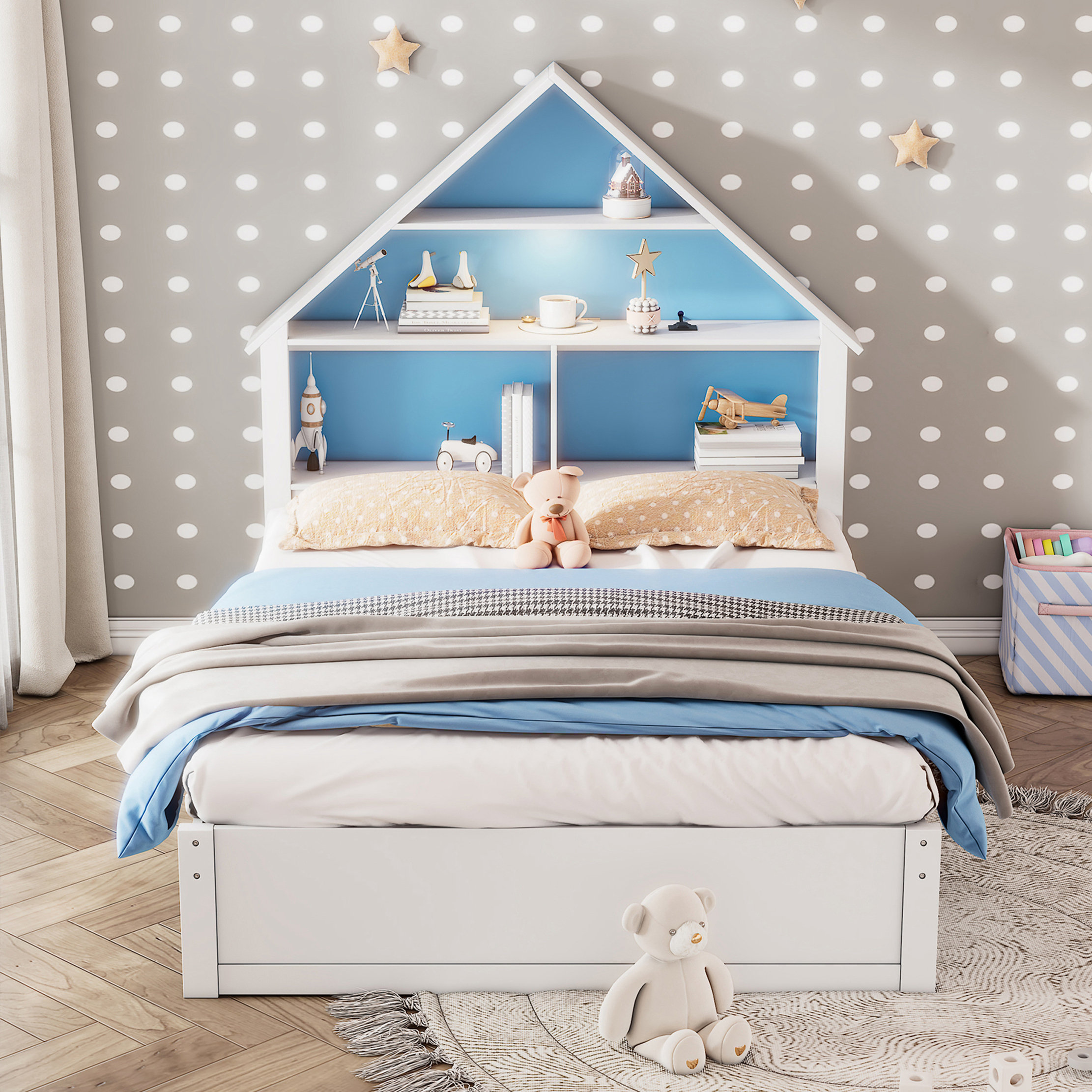 Harper Orchard House-Shaped Kids' Bed With Multiple Functionalities And ...