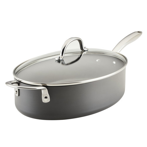 Rachael Ray Hard Anodized Nonstick Cookware Oval Saute Pan With Helper ...