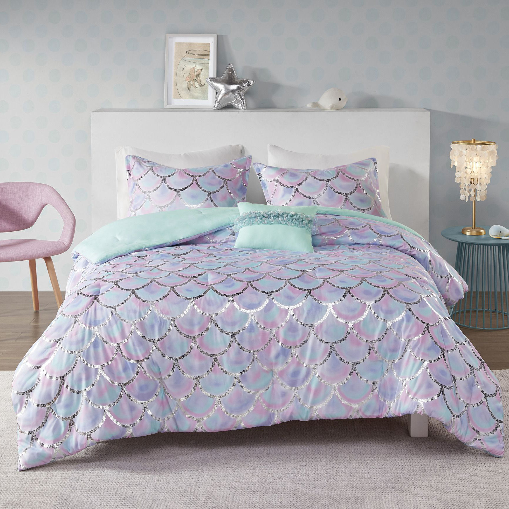 Mi Zone Pearl Metallic Printed Reversible Comforter Set & Reviews | Wayfair