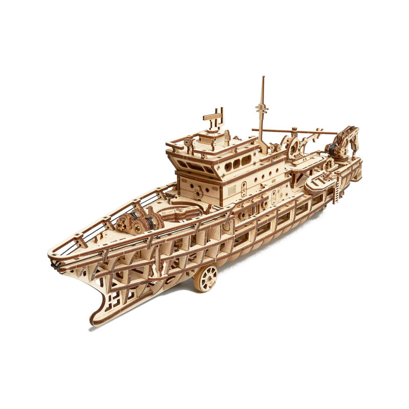 Wood Trick Ocean Explorer Yacht Wooden 3D Mechanical Model Kit Puzzle ...