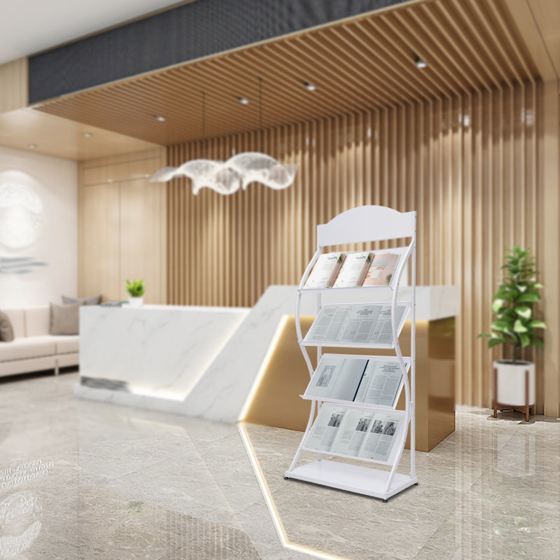 Winston Porter Creasie Floor-Standing Newspaper Magazine Display Rack ...