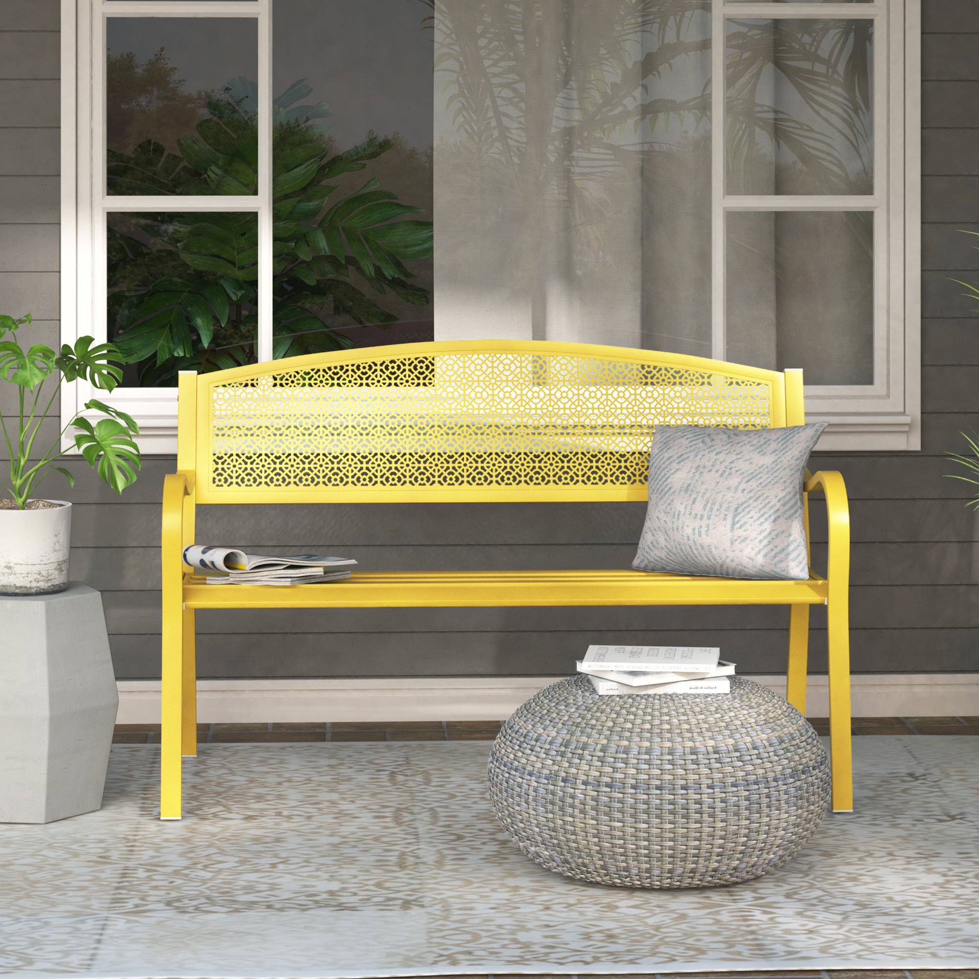 Winston Porter Metal Outdoor Bench | Wayfair