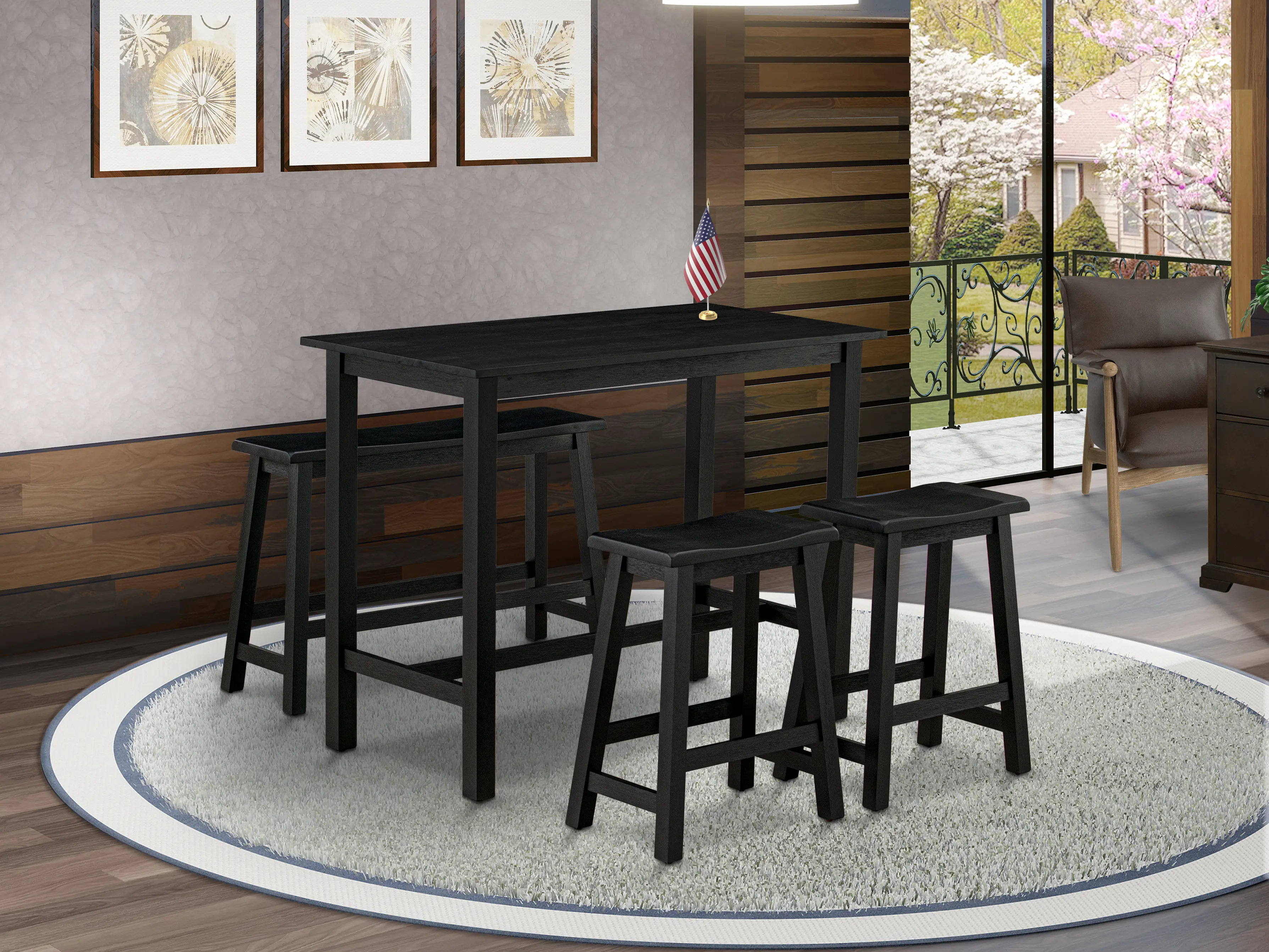 Red Barrel Studio 4 - Person Solid Wood Breakfast Nook Dining Set | Wayfair