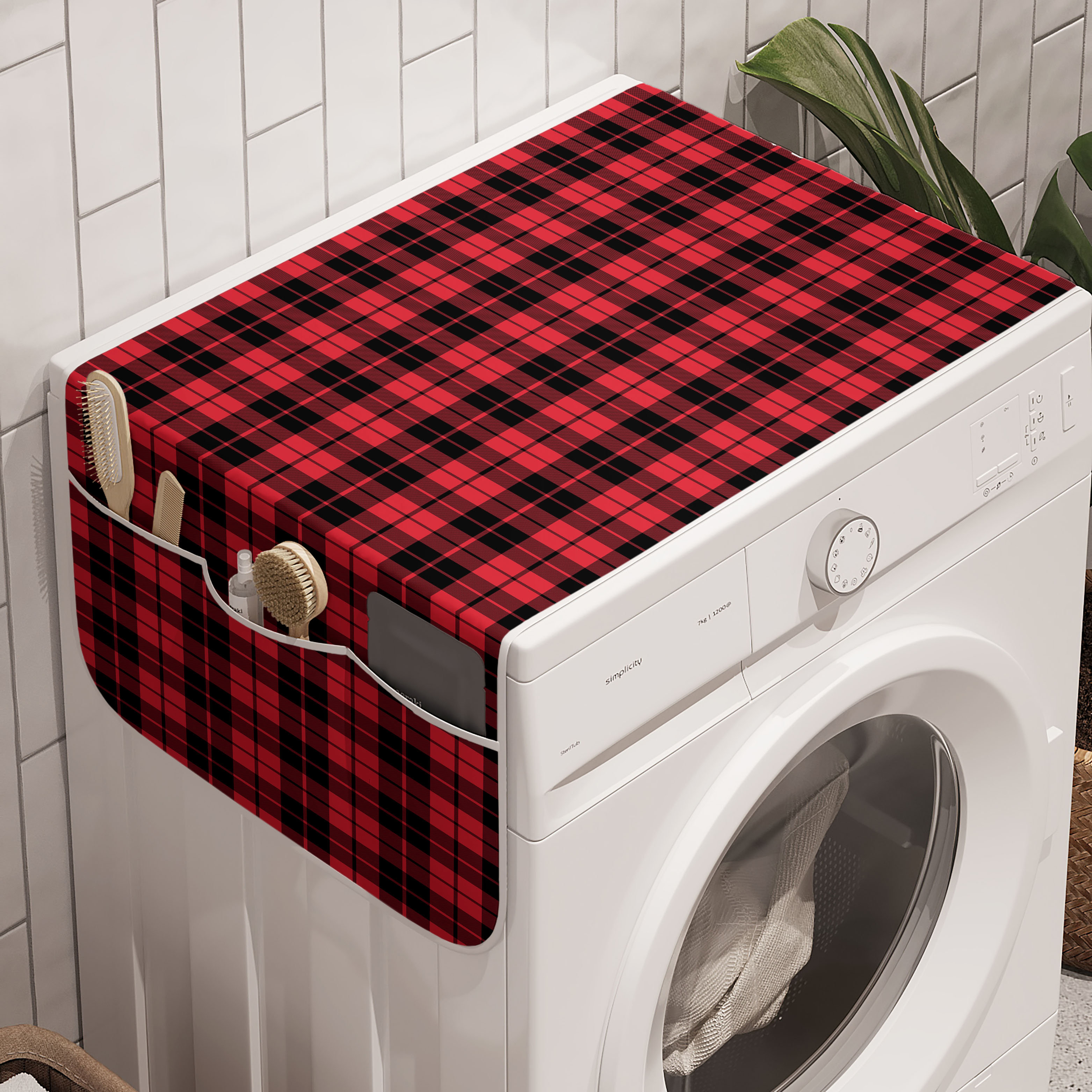 East Urban Home Buffalo Check Washing Machine Organizer Pack of 2 47" x ...