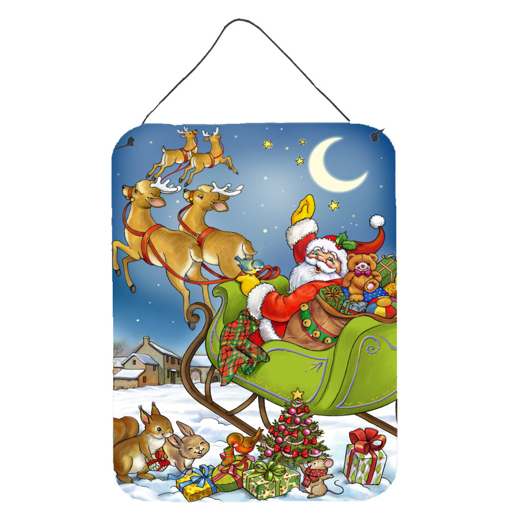 Caroline's Treasures Christmas Santa taking Off Graphic Art Plaque ...