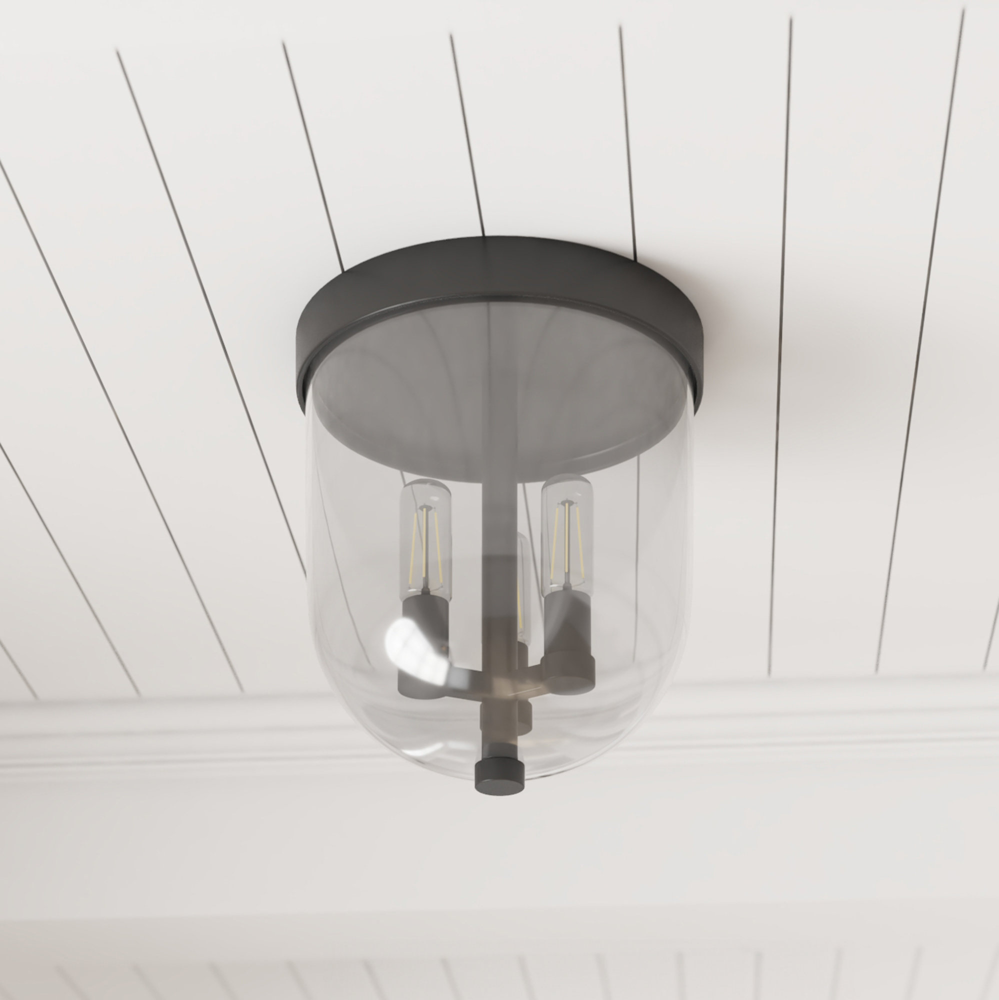 Prominence Home Hansley 3-Light Flush Mount with Clear Glass & Reviews ...