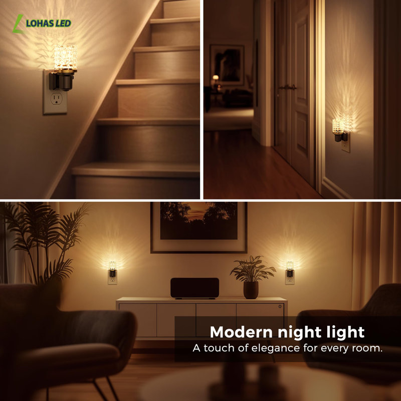 QOLFER Plug in LED Night Light, Dimmable Automatic Night Lights | Wayfair