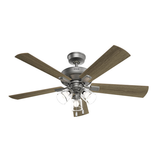Hunter Fan 52" Crestfield 5 - Blade Standard Ceiling Fan With LED Light ...