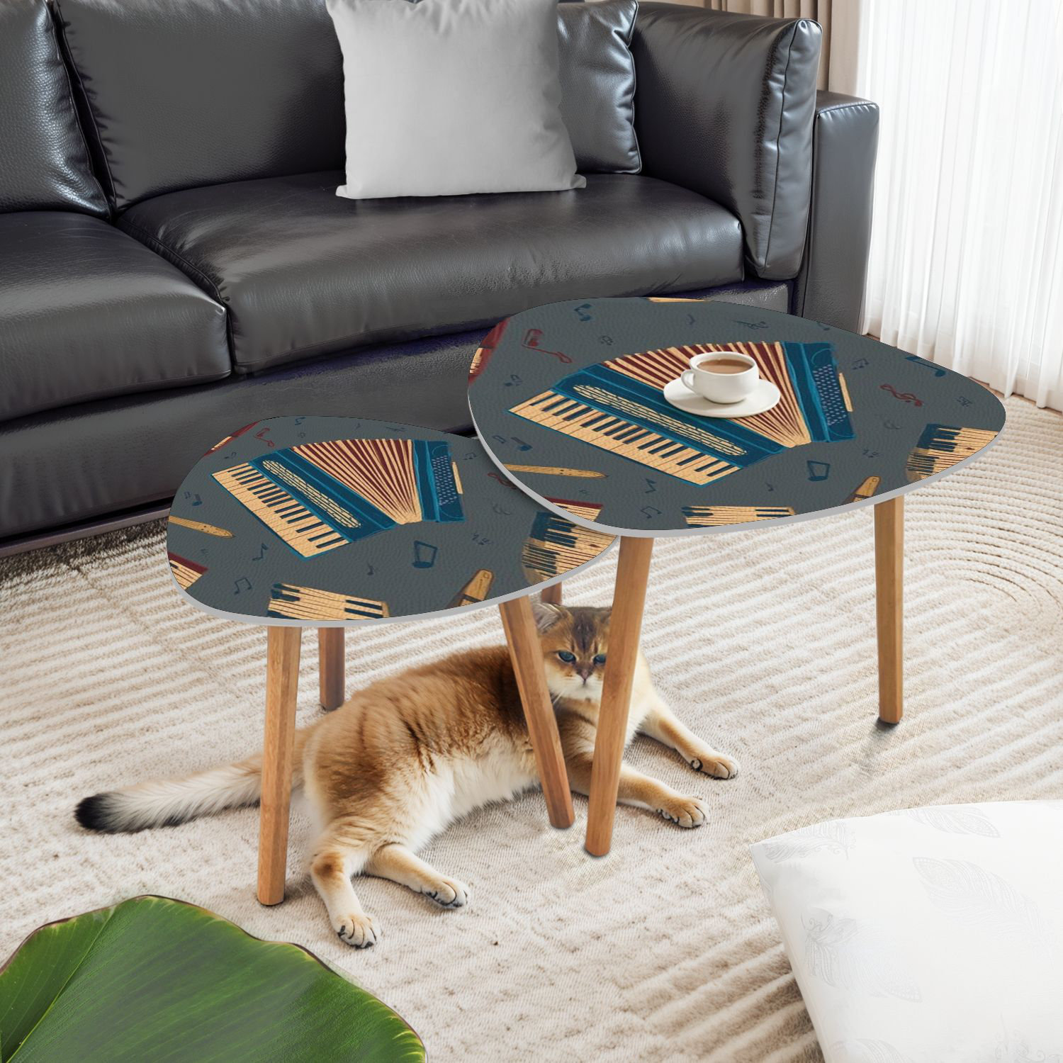 George Oliver Triangle Nesting Coffee Table Set of 2 accordion balalaika sheet music ...