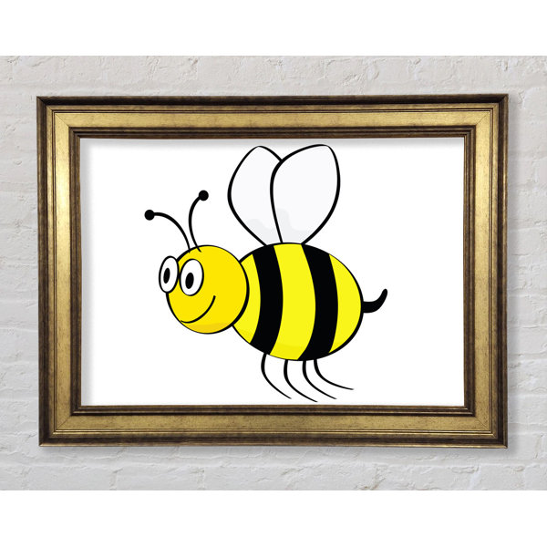 Ivy Bronx Buzzing Bee White Framed Print | Wayfair.co.uk
