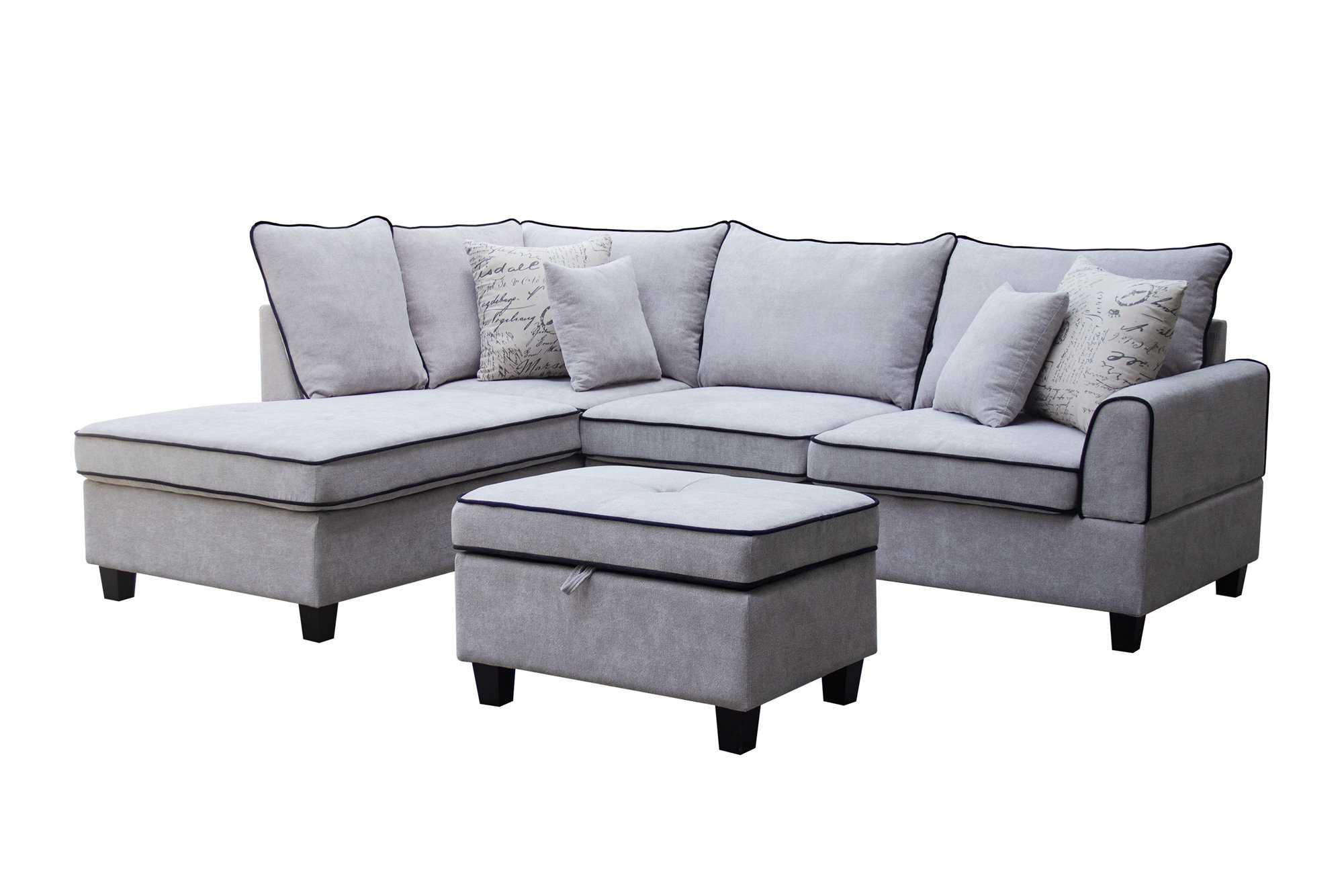 Latitude Run® Sectional Sofa With Left-Facing Chaise And Storage ...