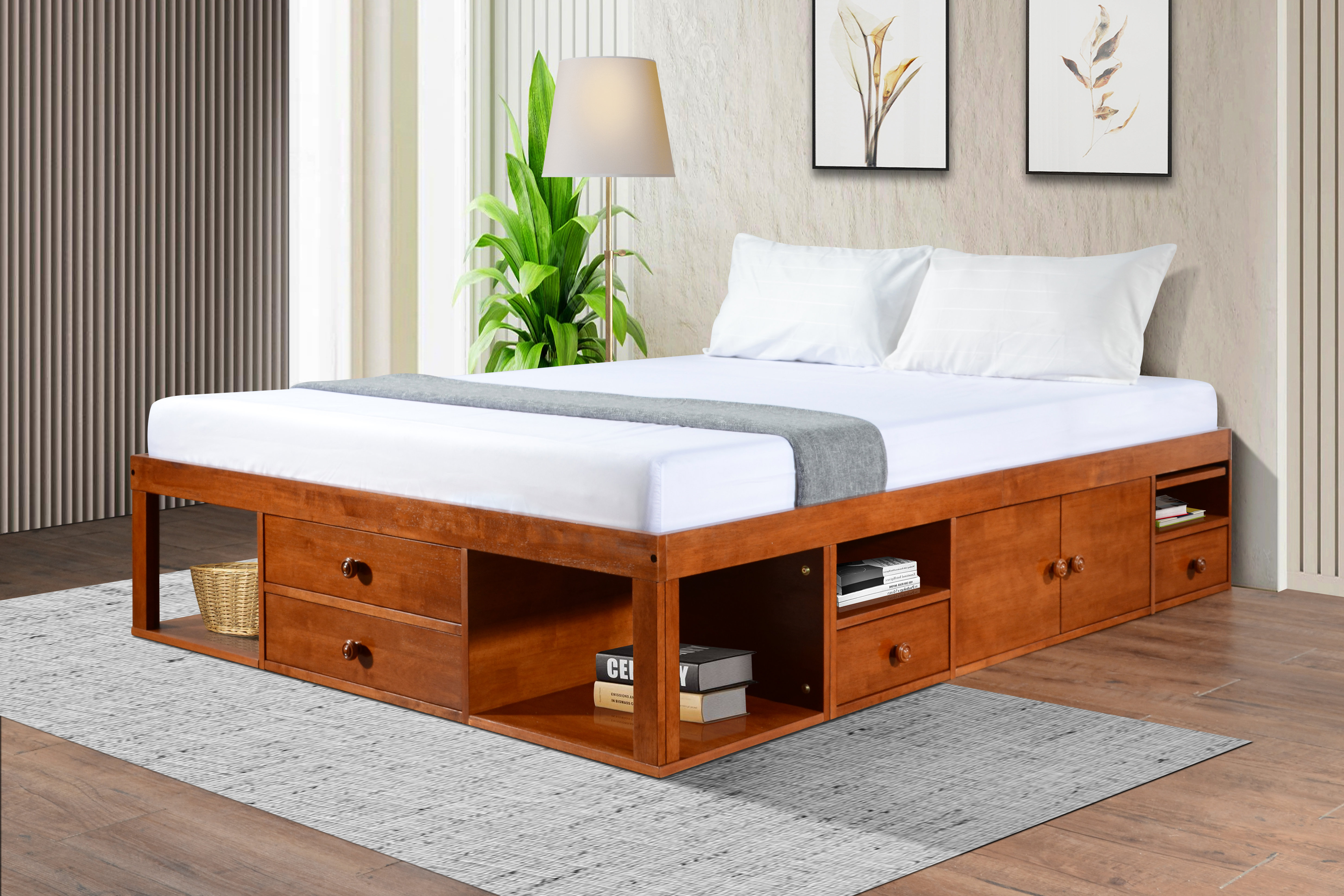 Loon Peak Grand lit plateforme avec rangement Avalon - Wayfair Canada