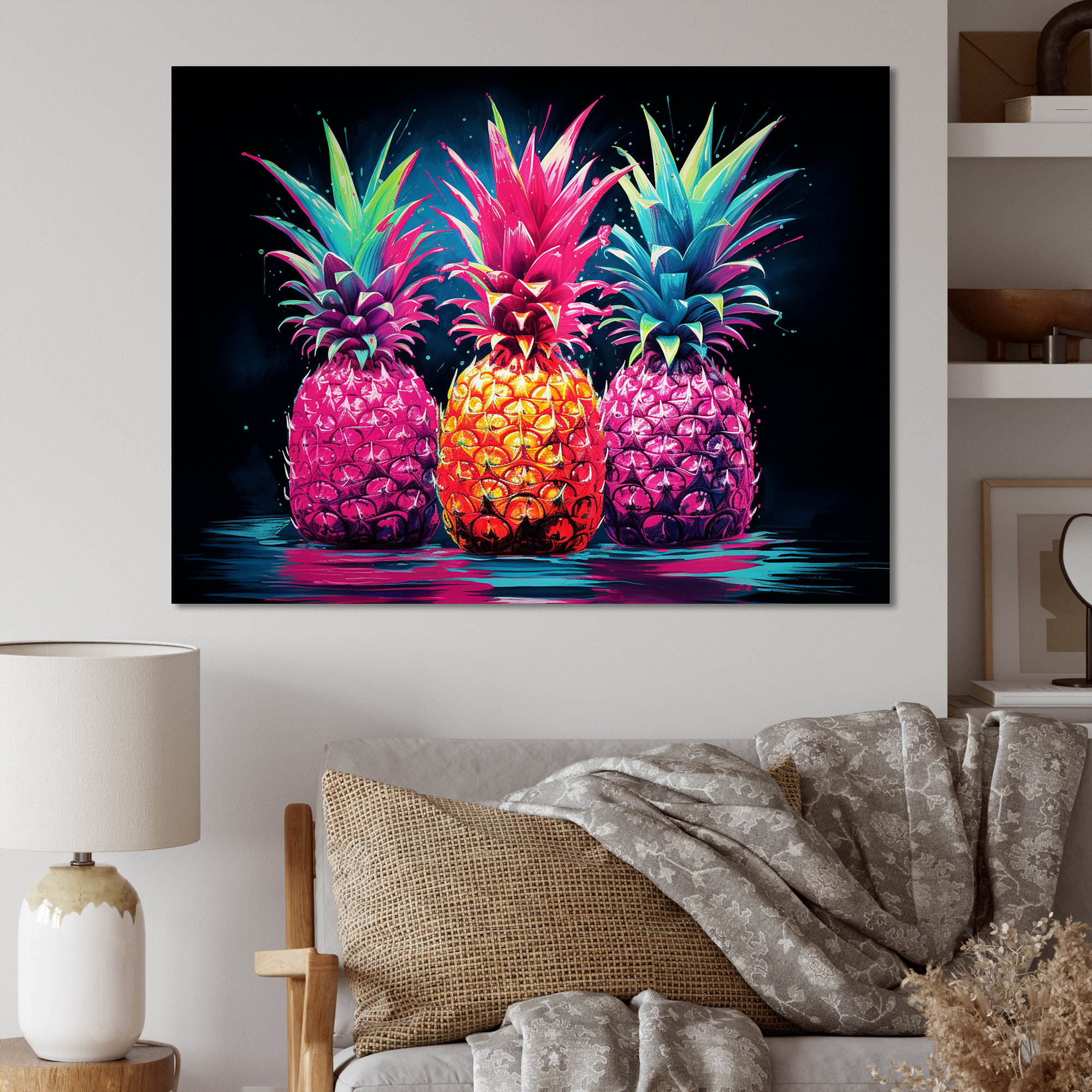 Design Art Neon Pinapple Nectar IV On Canvas Print | Wayfair