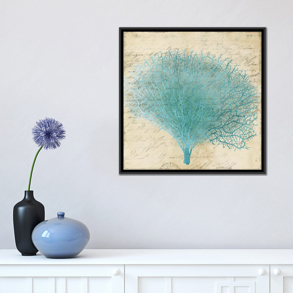 East Urban Home 'Blue Coral III' Print on Canvas | Wayfair