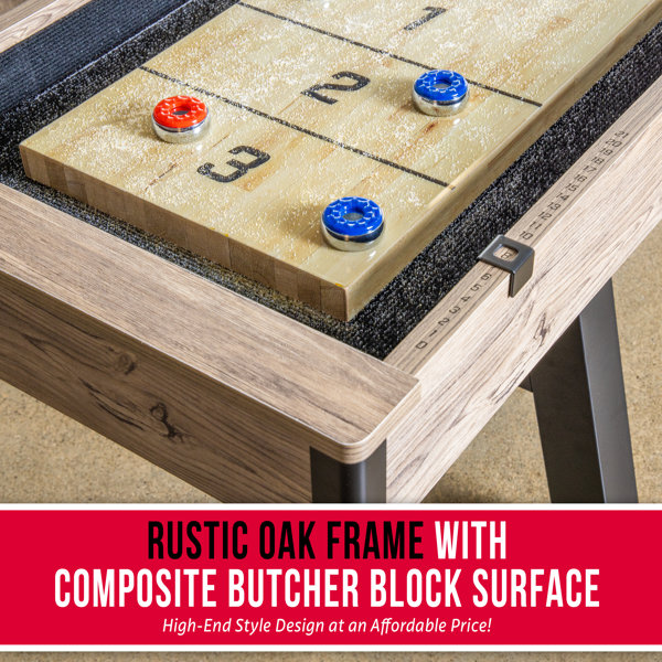 GoSports Premium 9 ft Shuffleboard Table with 8 Pucks, Shuffleboard Wax ...