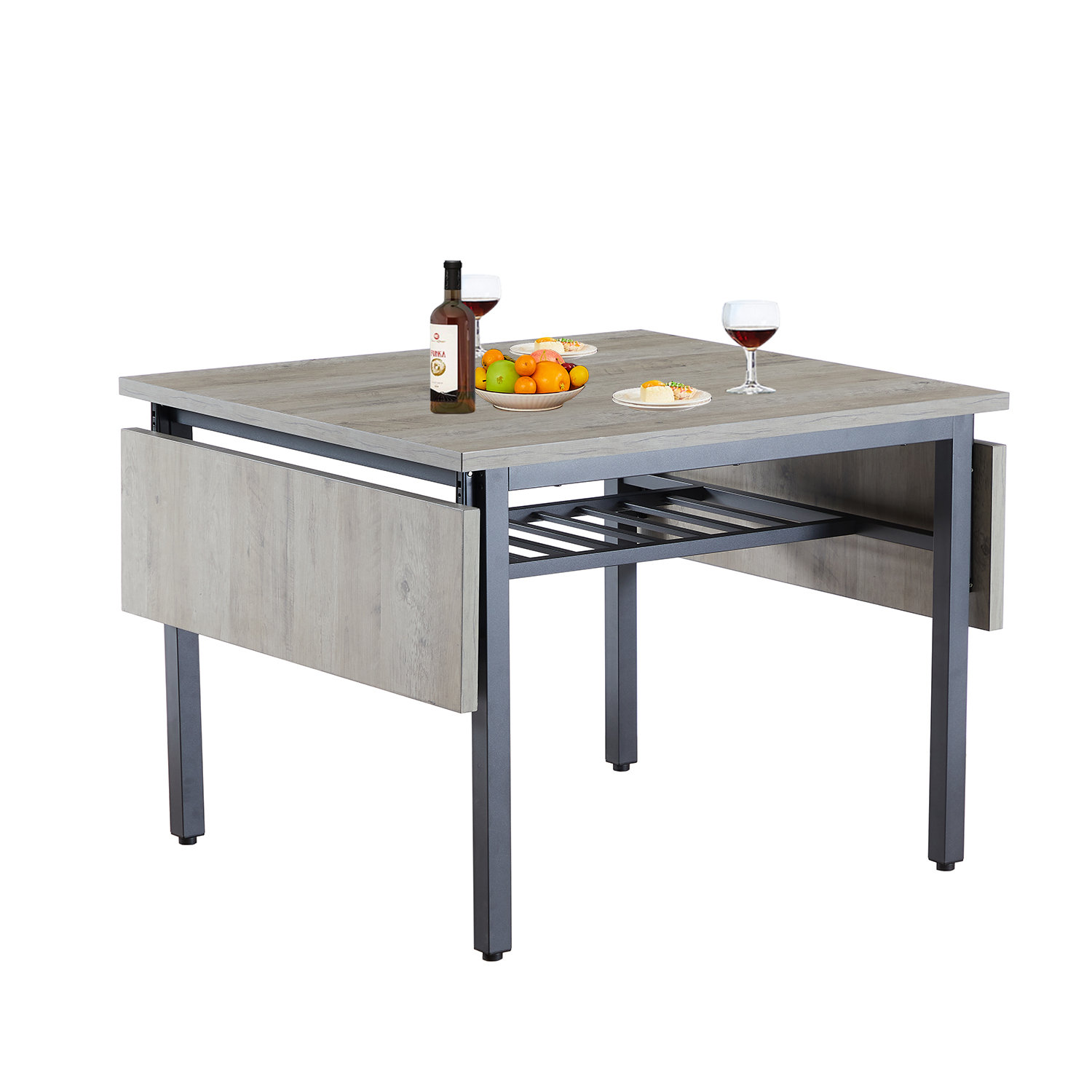 17 Stories Hollenberg Extendable Metal Base Dining Table | Wayfair