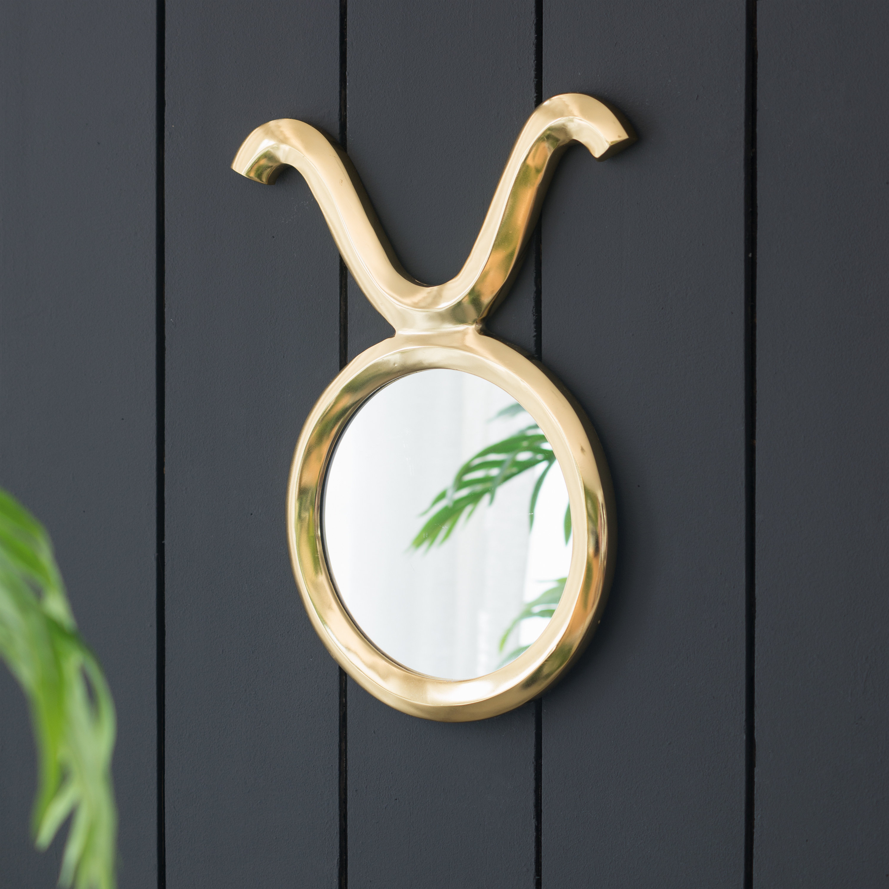 Mercer41 Modern Gold Round Mirror with Aluminum Frame | Wayfair