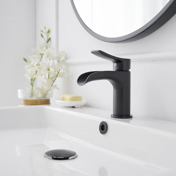 Greenspring Waterfall Single Hole Single-Handle Low-Arc Bathroom Faucet ...