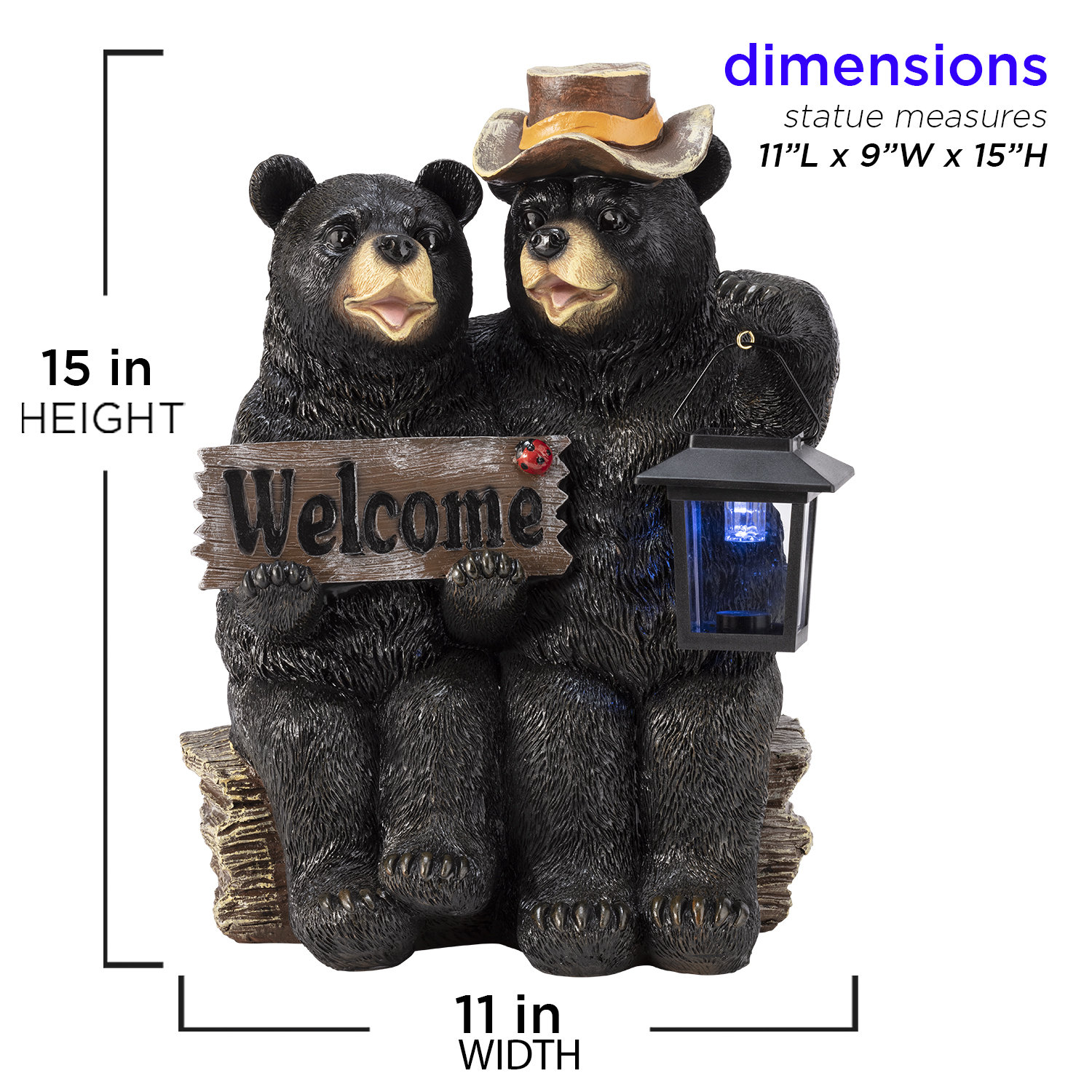 Loon Peak® Severn Solar Couple of Bears Statue & Reviews | Wayfair