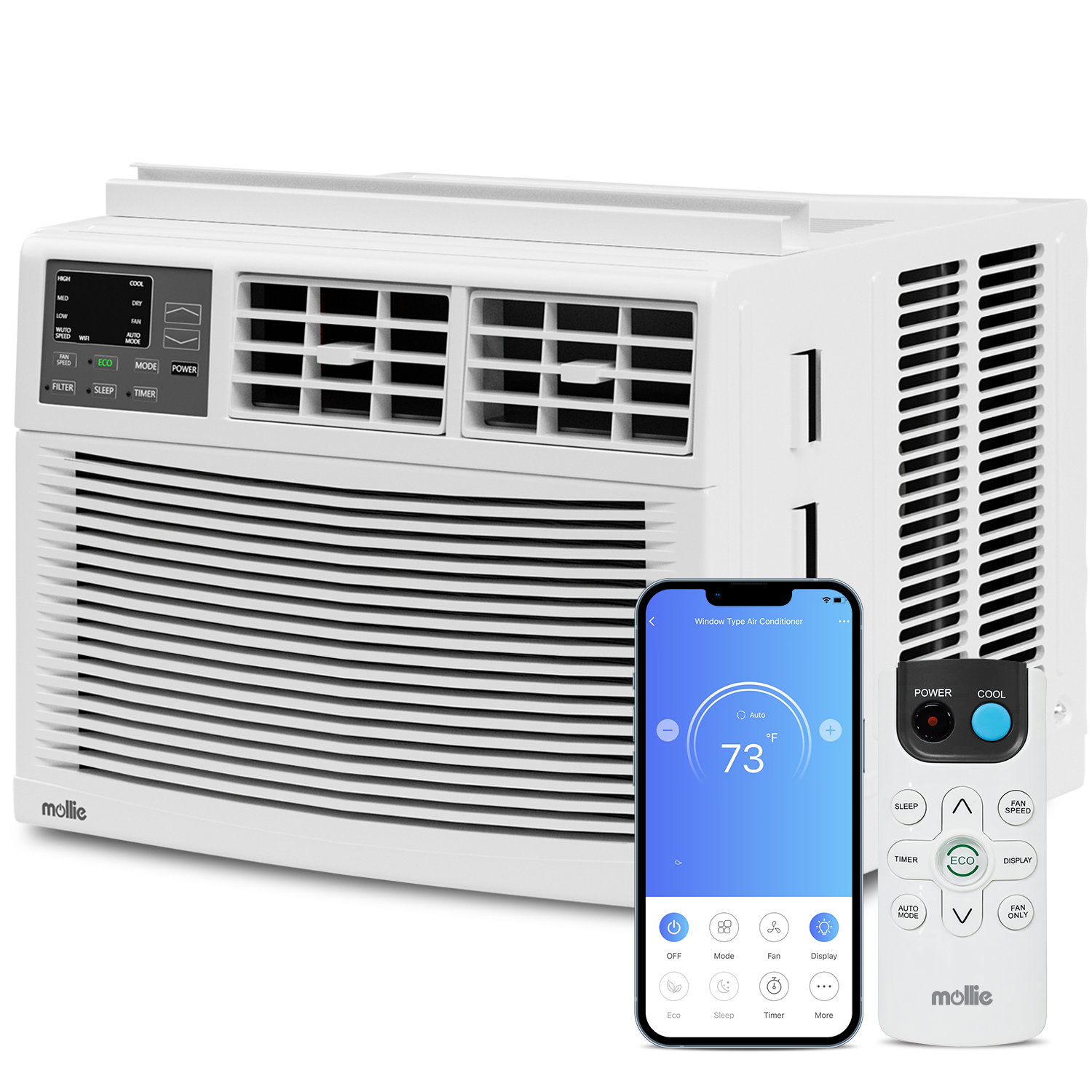 MoNiBloom 12,000 BTU WIFI Control + Timer Window Air Conditioner 450 sp ...